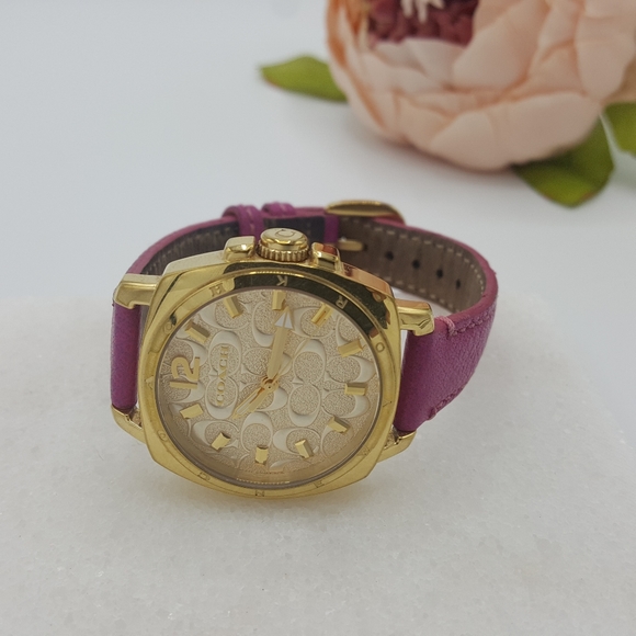 Coach | Accessories | Coach Womens Boyfriend Leather Strap Watch | Poshmark